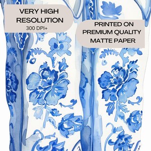 Blue and White Watercolor Cowboy Boots Print, Aesthetic Cowgirl Boot ...