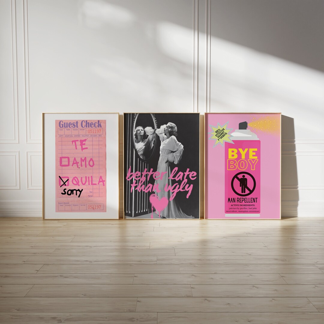 Preppy Gallery Wall Art Trendy Aesthetics Set of 3 Posters Decorating ...