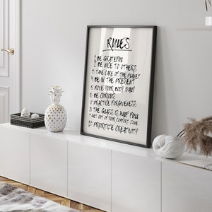 Rules Retro Poster, Preppy Room Decor, Maximalist Decor, Bar Cart ...