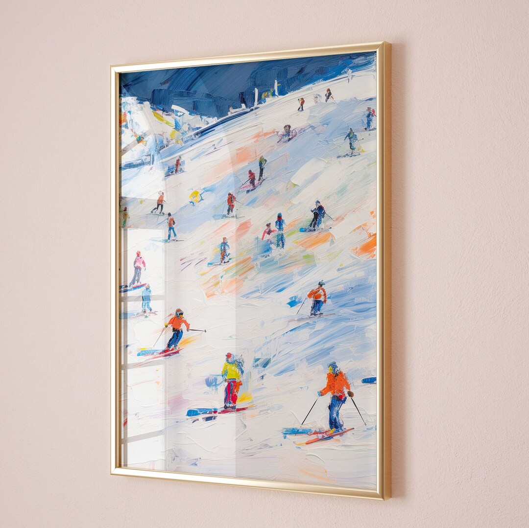 Ski Painting | Winter Home Decor | Skiing Gift | Digital Poster ...