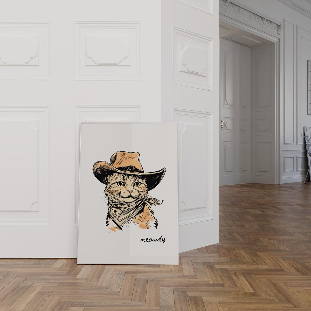 Cowboy Cat Art Meowdy Western Art Print Cowgirl Decor Western Wall Art ...