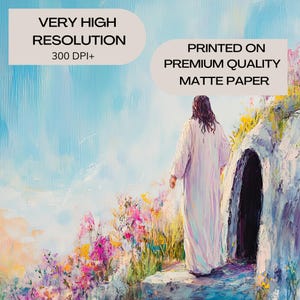 Christian Easter Art Print, He is Risen Wall Art, Jesus Wall Art ...