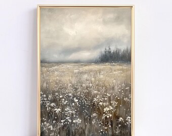 Printable Wildflowers in Vase I Vintage Painting I Spring Moody Decor I ...