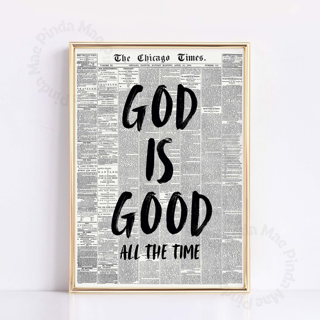 God is Good Newspaper Print, Modern Christian Wall Art - Etsy