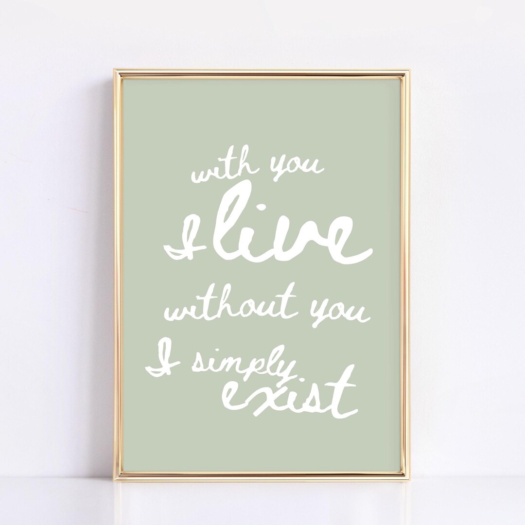 Sage Green Quote Print, Love Quote Wall Art, Vintage Valentines Day ...