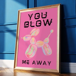 Pink Y2K Dorm Decorations Y2K, Dog Balloon Poster, Pink Retro Print ...