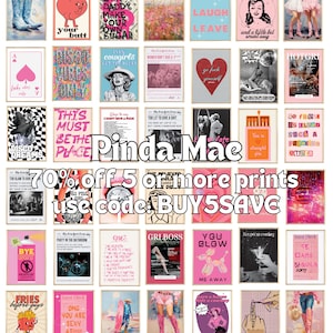 Trendy Newspaper Print, Pink Newspaper Poster, Bar Cart Wall Art ...