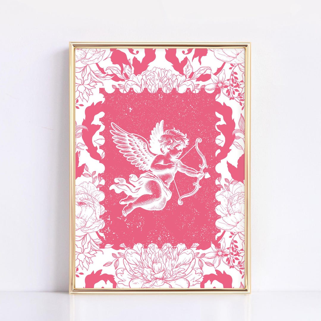 Cupid Aesthetic Print, Valentines Day Wall Art, Cute Bedroom Decor ...