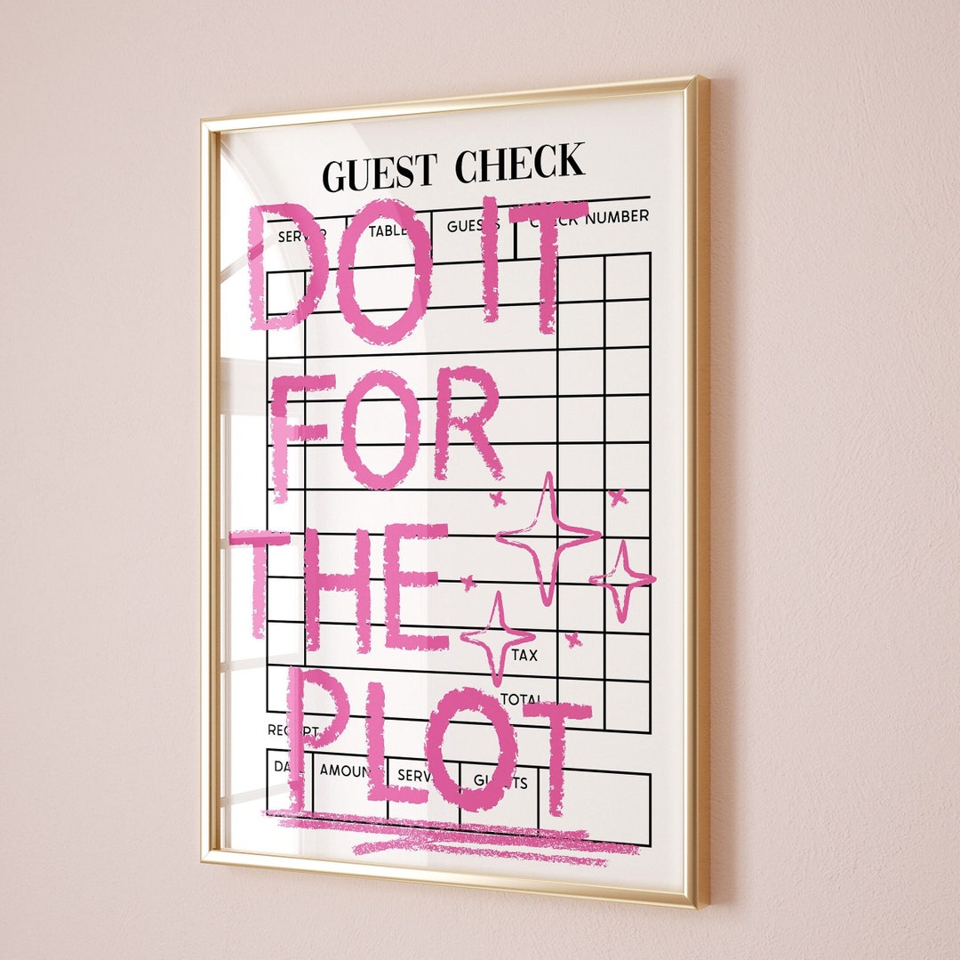 Preppy Pink 'do It for the Plot' Print (digital Download) - Etsy