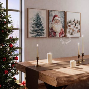 Set of 3 Neutral Christmas Prints Gallery Printable Christmas Decor ...