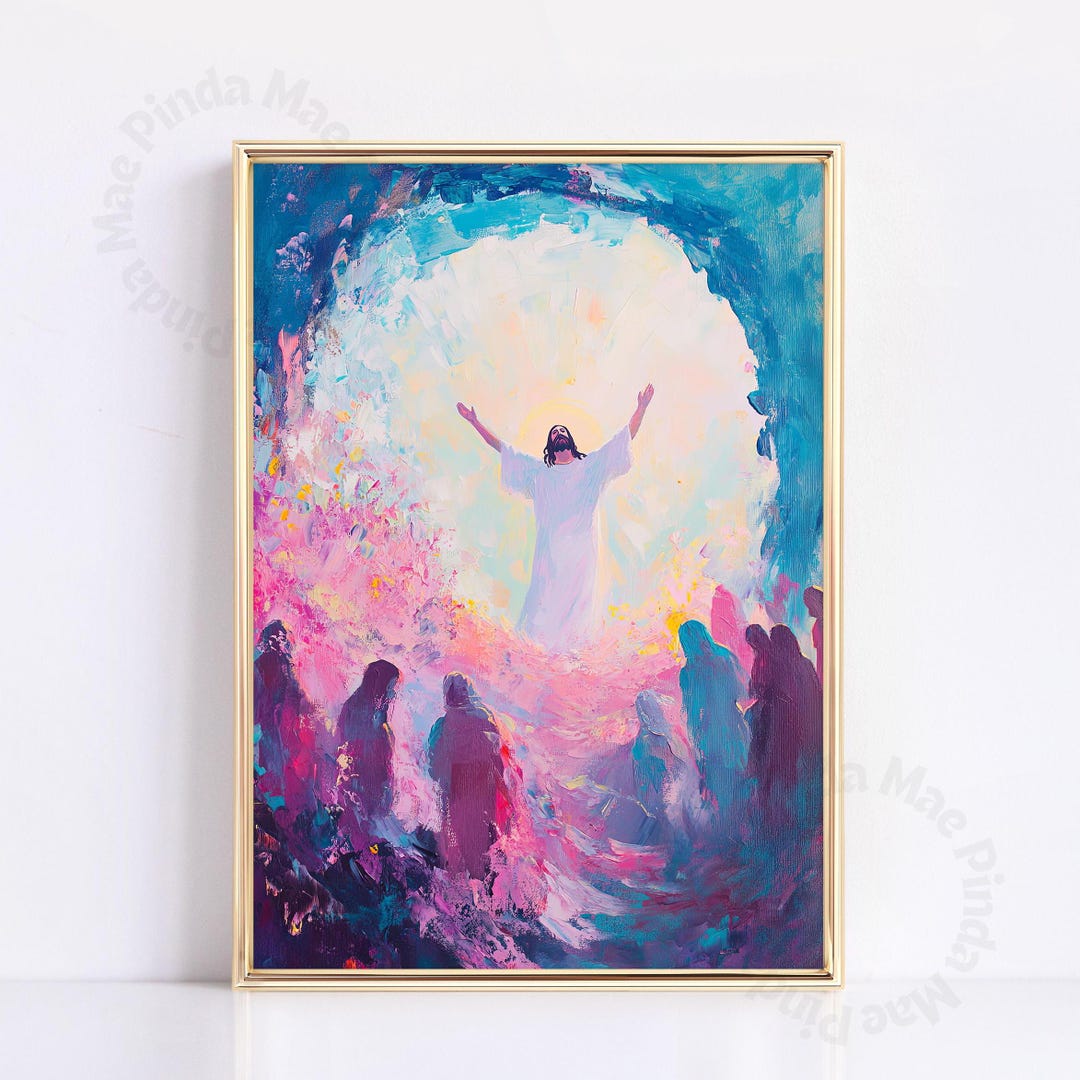 Abstract Christian Art, He is Risen Art Print, Christian Easter ...