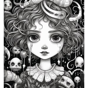 Scary Girl Coloring Book Spooky Adventures Instant Download Printable ...
