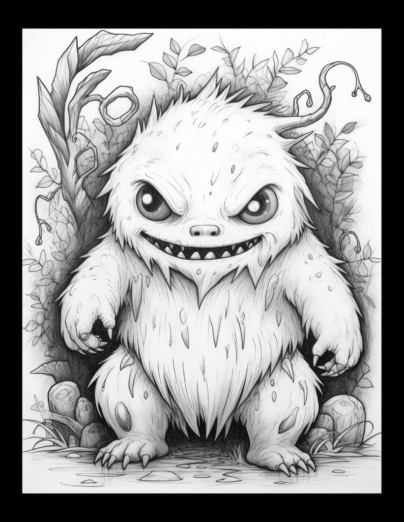 Creepy Cute Monsters Coloring Pages Instant Download - Etsy