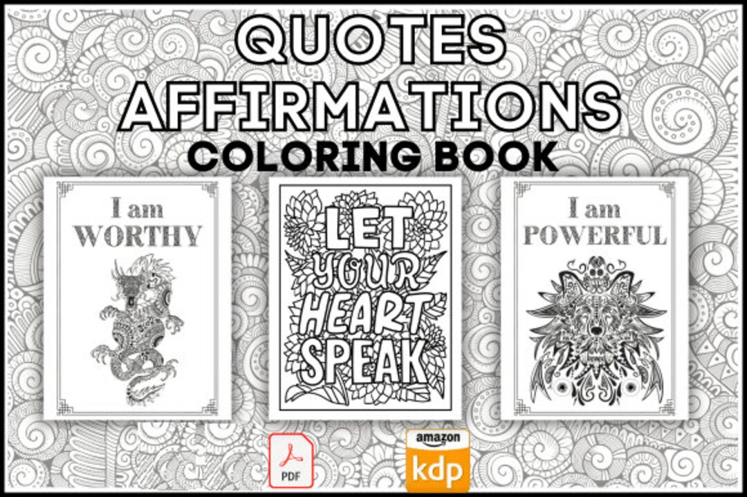 Empowering Affirmations Coloring Pages Printable PDF Instant Download ...