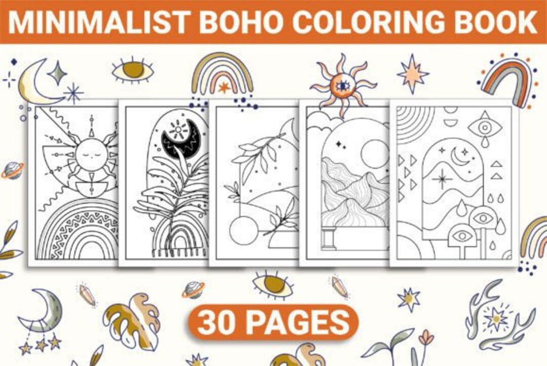 Zen Harmony: Printable Minimalist Boho Coloring Book Instant Download ...