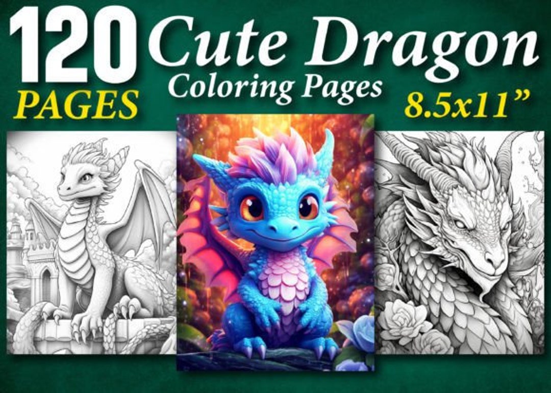 Magical Dragon Coloring Pages for Adults 120 Adorable Designs for ...