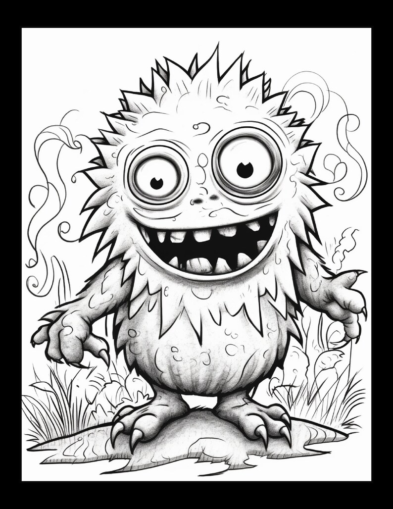 Creepy Cute Monsters Coloring Pages Instant Download - Etsy