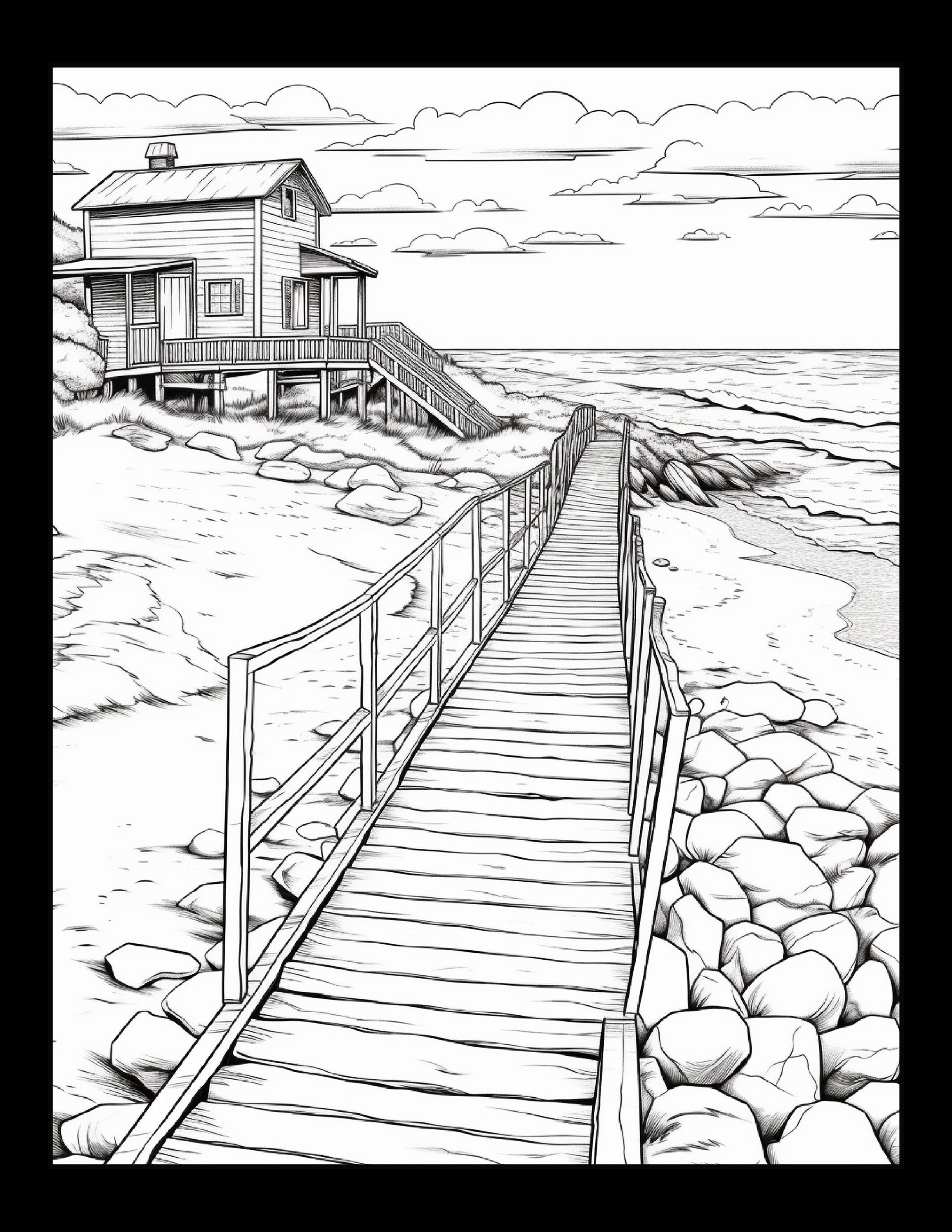 Summer Beach Scenes Coloring Pages: 100 Printable Digital Art - Etsy