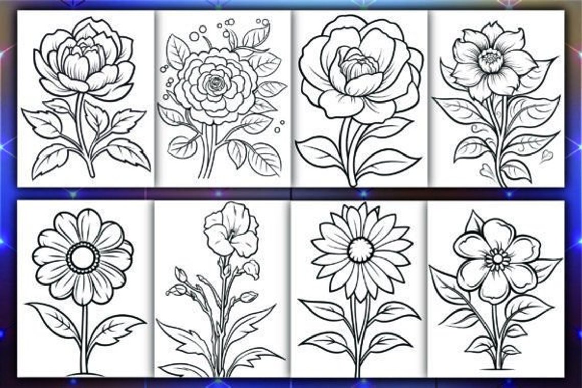 Color Therapy: Printable Flower Coloring Pages for Adults Instant ...
