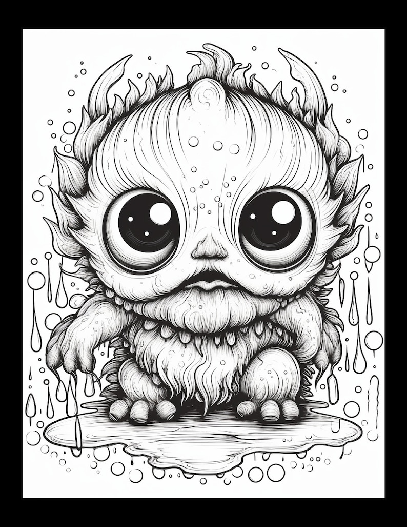 Creepy Cute Monsters Coloring Pages Instant Download - Etsy