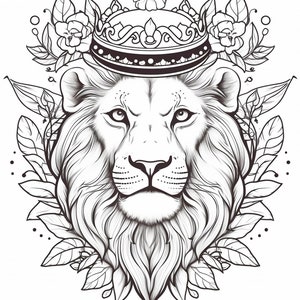 Lion Coloring Pages for Adults: 100 Exquisite Designs Instant Download ...