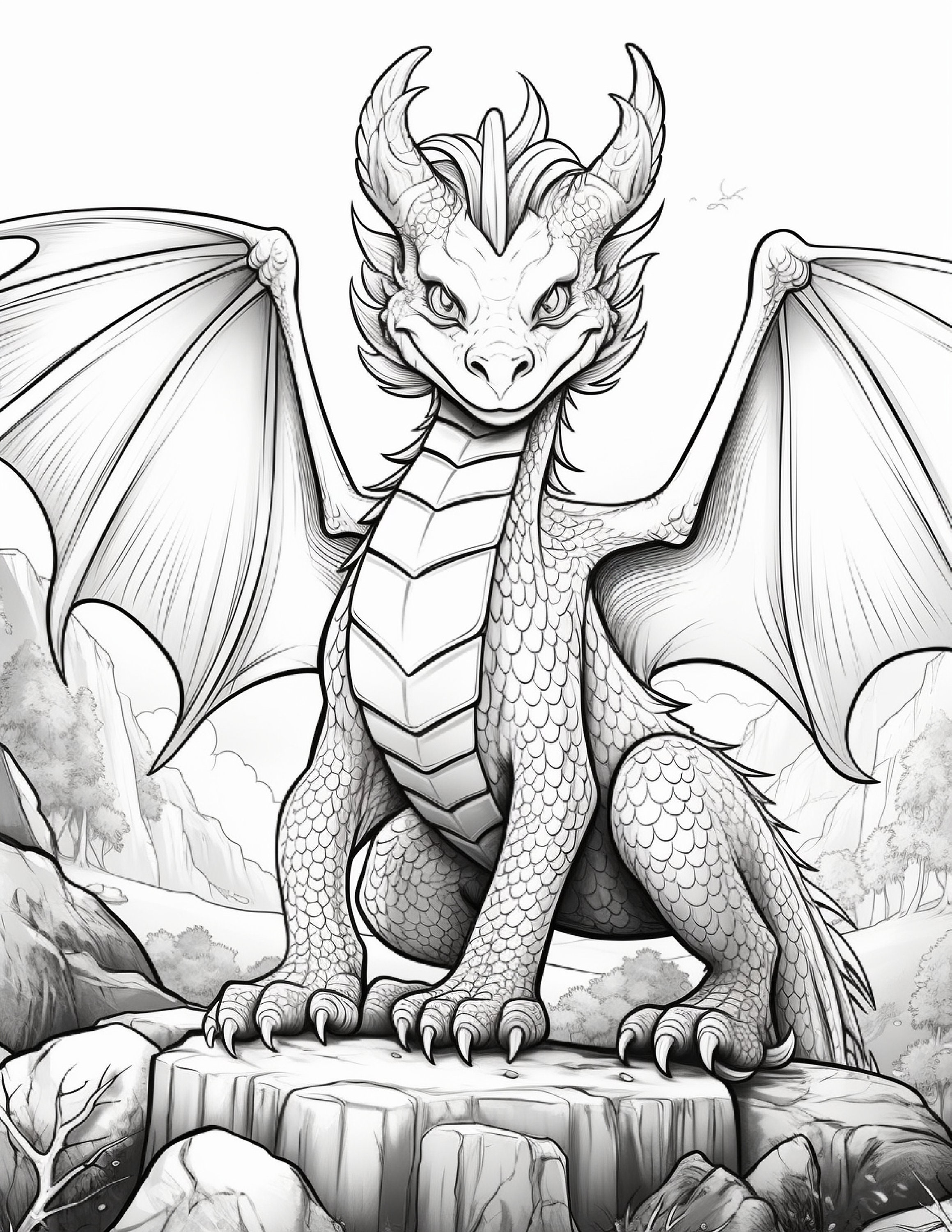 Magical Dragon Coloring Pages for Adults 120 Adorable - Etsy