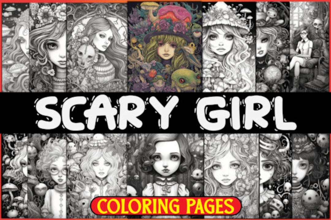Scary Girl Coloring Book Spooky Adventures Instant Download Printable ...
