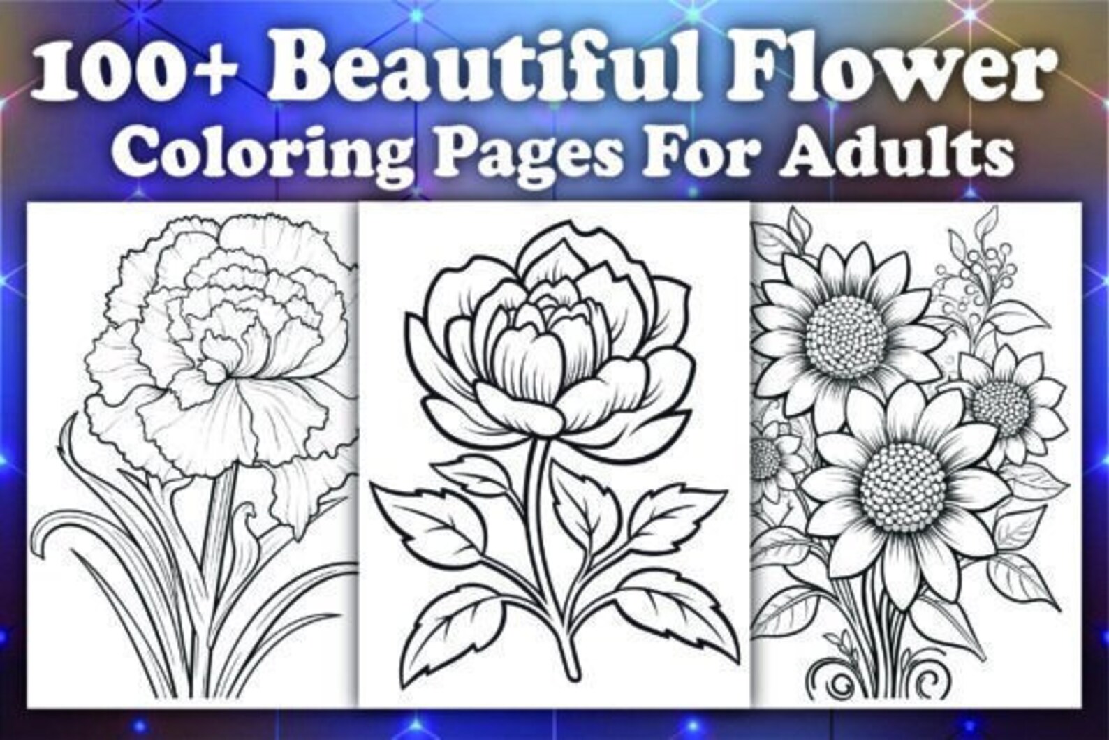 Color Therapy: Printable Flower Coloring Pages for Adults Instant ...