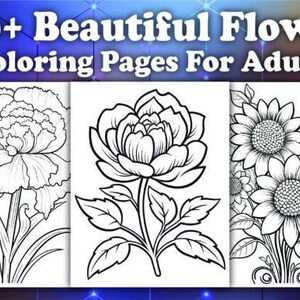 Color Therapy: Printable Flower Coloring Pages for Adults Instant ...