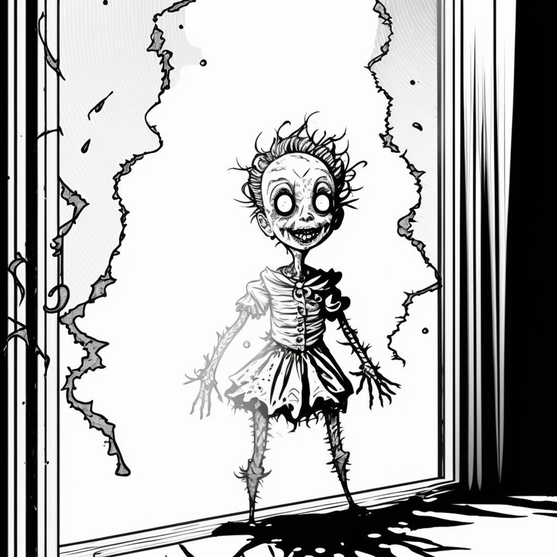 100 Horror Chibi Coloring Pages Instant Download Halloween Coloring ...
