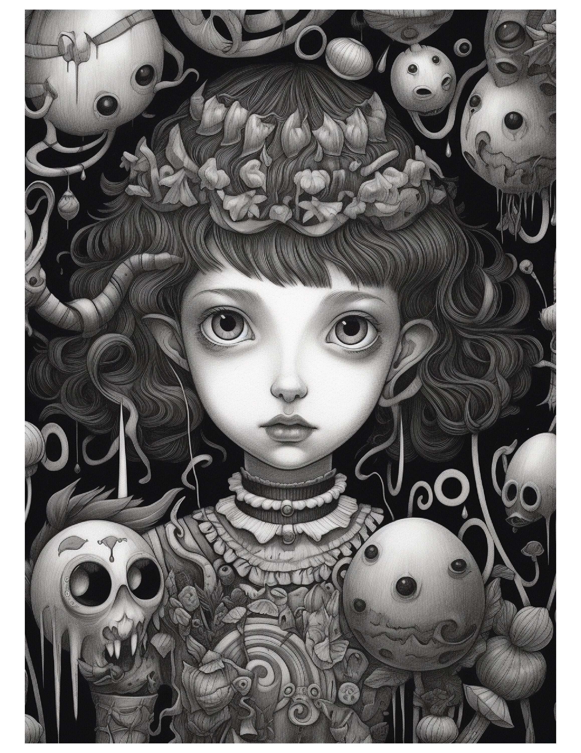 Scary Girl Coloring Book Spooky Adventures Instant Download Printable ...