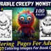 Creepy Cute Monsters Coloring Pages Instant Download Digital Printable ...