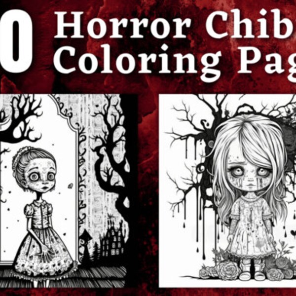 Chibi Horror Coloring Pages - Etsy