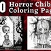 100 Horror Chibi Coloring Pages Instant Download Halloween Coloring ...