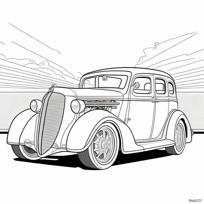 Vintage Sports Car Coloring Pages Set of 150 Oldtimer - Etsy UK