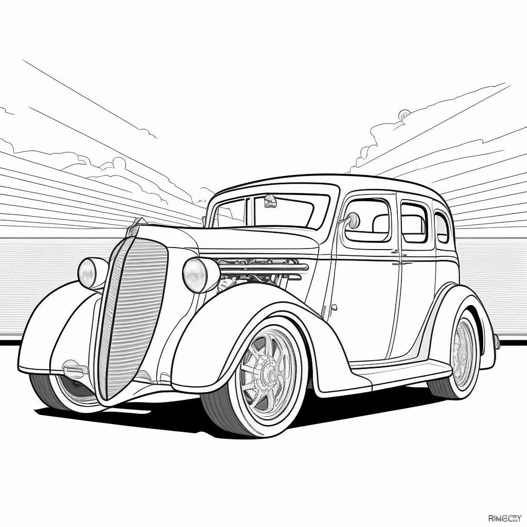 Vintage Sports Car Coloring Pages Set of 150 Oldtimer - Etsy UK
