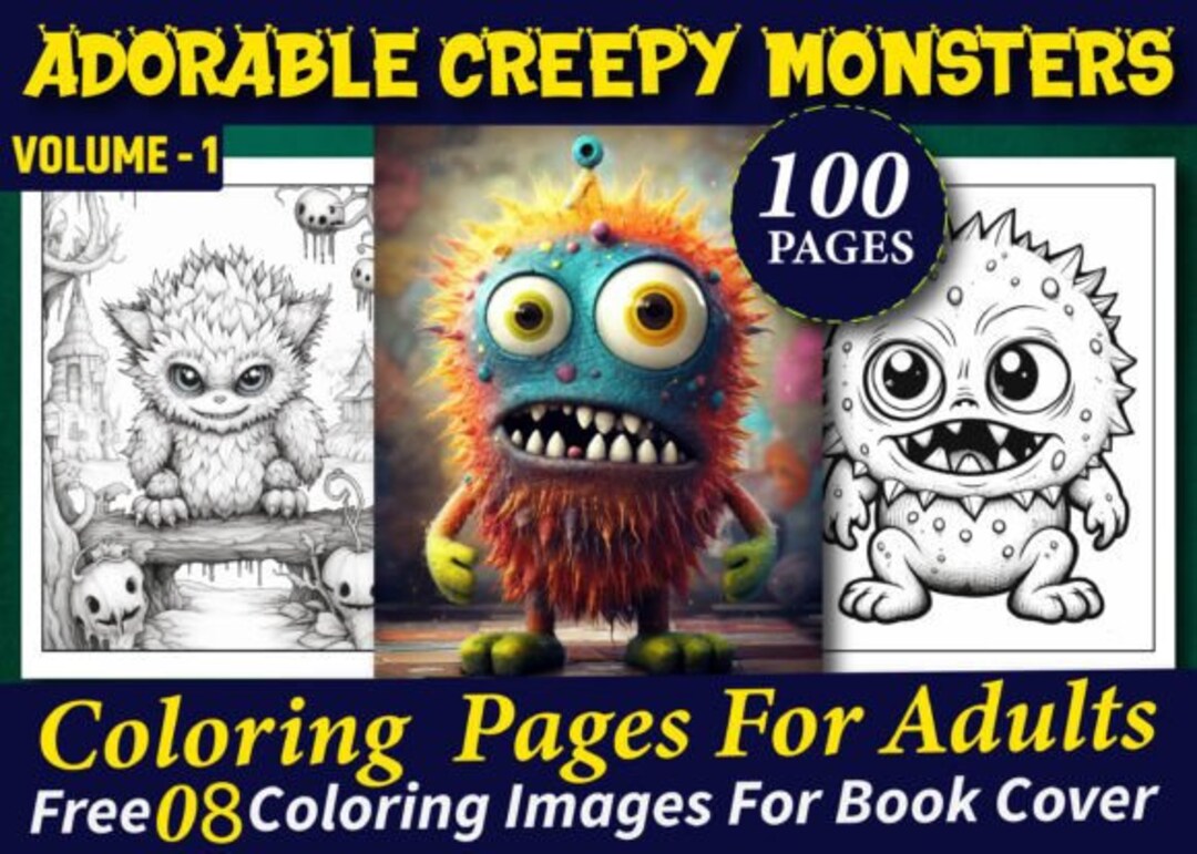 Cute and Spooky Monsters Coloring Pages Printable Digital Download - Etsy