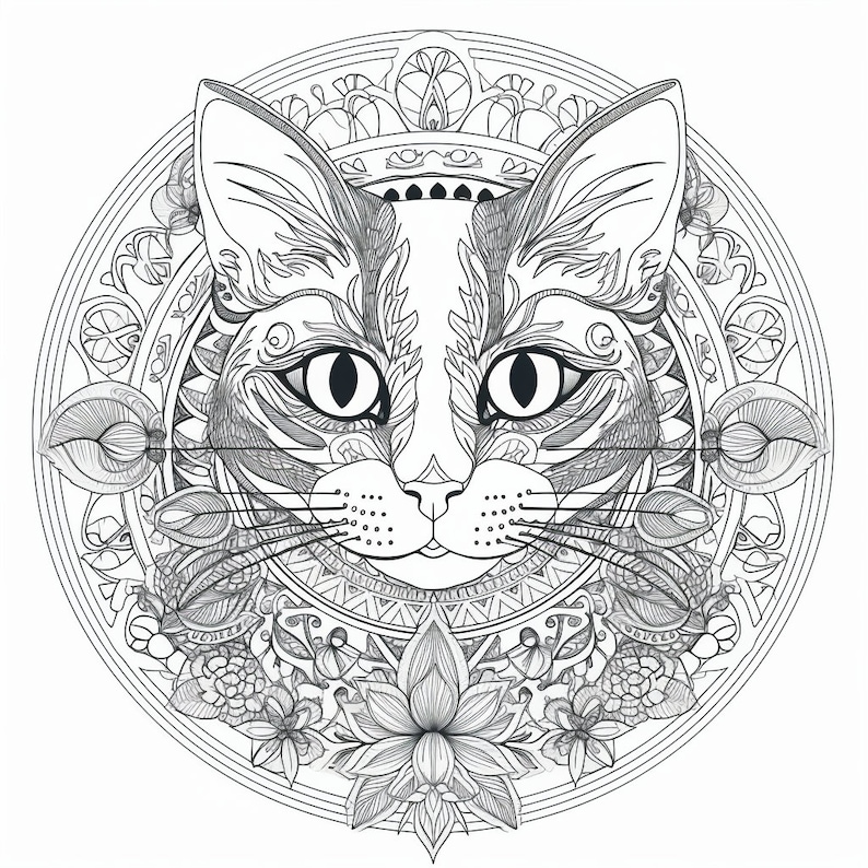 Mandala Cats Coloring Book: Delight in 50 Intricate Designs - Etsy