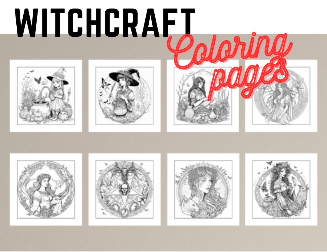 Magical Witchcraft Coloring Pages Printable Digital Download - Etsy