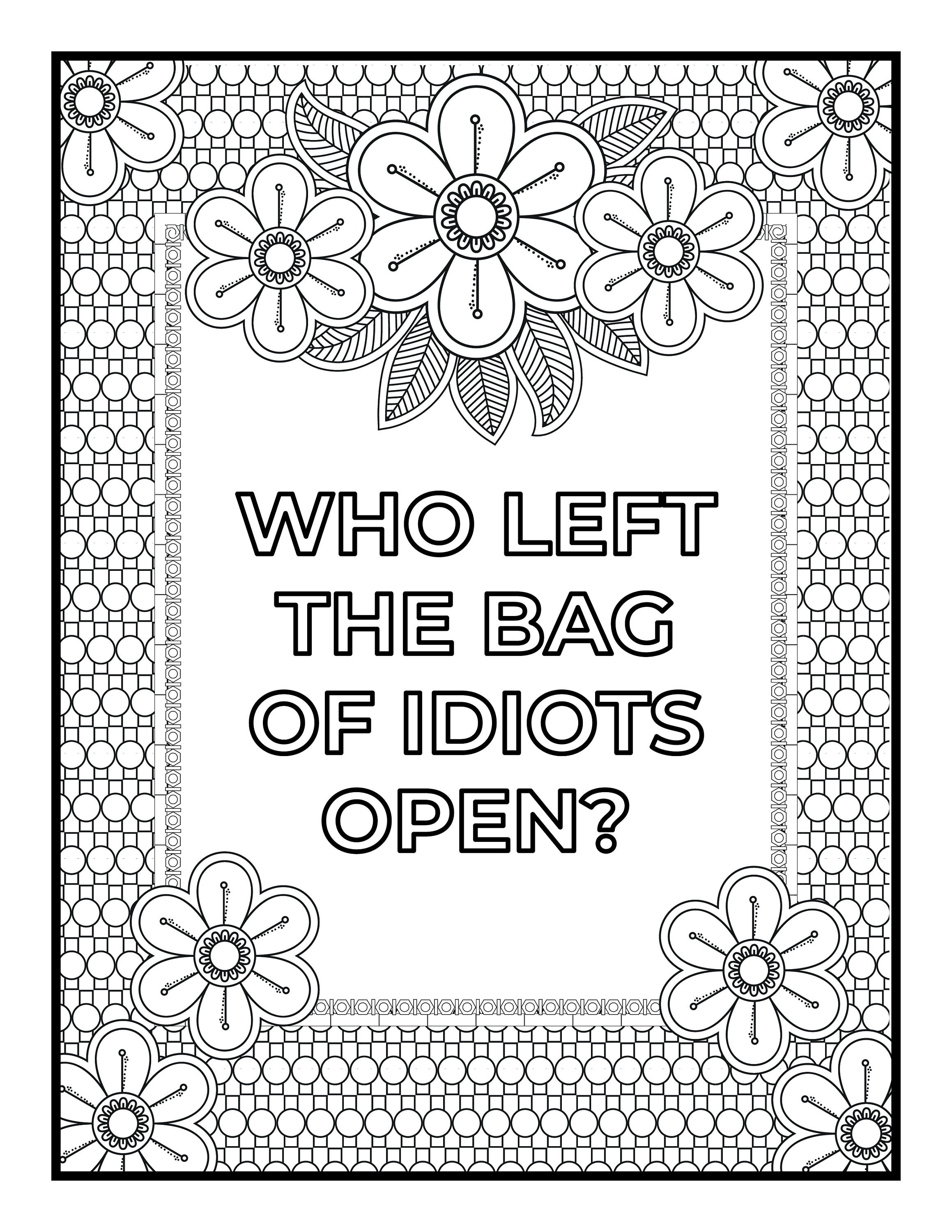 Profanity Paradise: Swear Words Coloring Pages for Adults Instant ...
