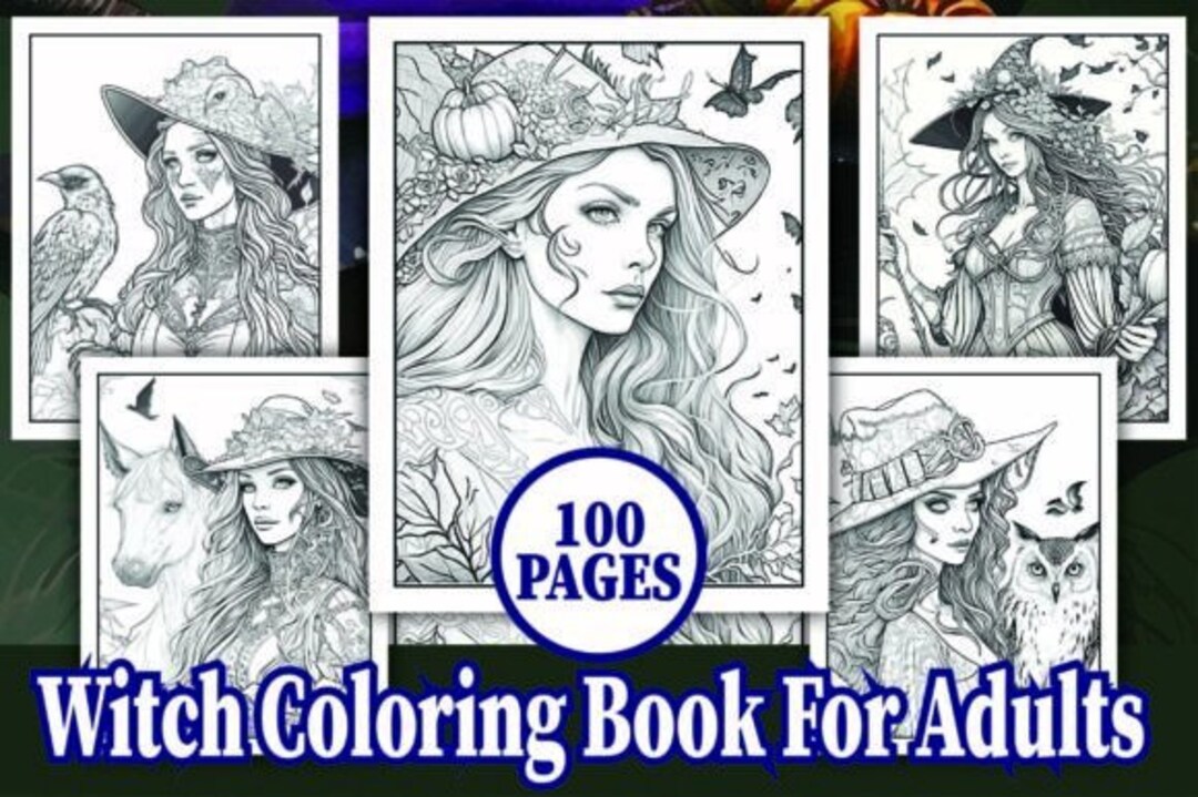 Magical Witch Coloring Book for All Ages Instant Download - Etsy