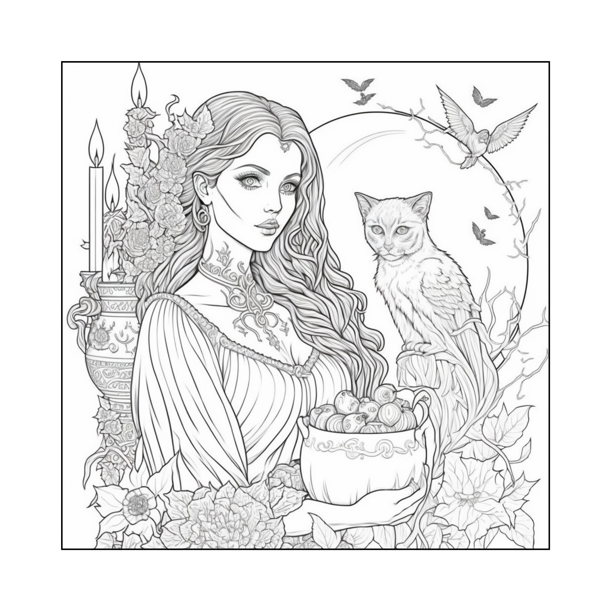 Magical Witchcraft Coloring Pages Printable Digital Download - Etsy