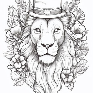 Lion Coloring Pages for Adults: 100 Exquisite Designs Instant Download ...