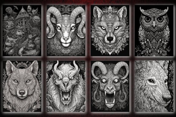 Discover the Dark Side: 110 Creepy Horror Animal Coloring Pages Instant ...