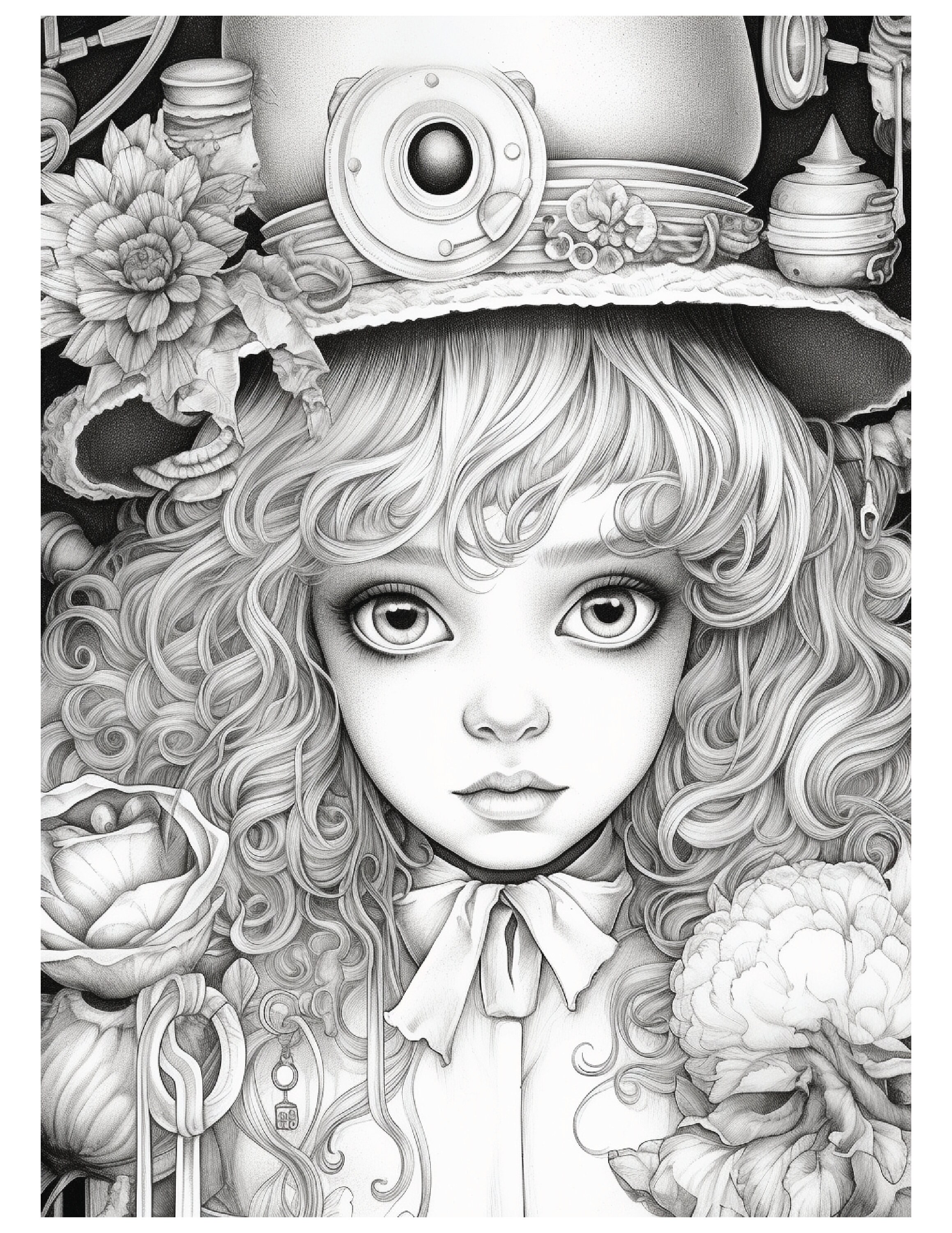 Scary Girl Coloring Book Spooky Adventures Instant Download Printable ...
