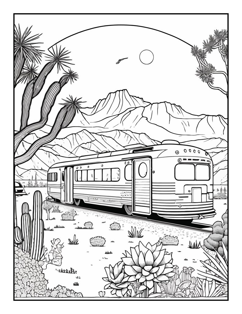Printable Travel Coloring Book Pages for Adults Relaxing Art - Etsy