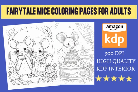 Enchanting Fairytale Mice Coloring Pages Instant Download and Printable ...