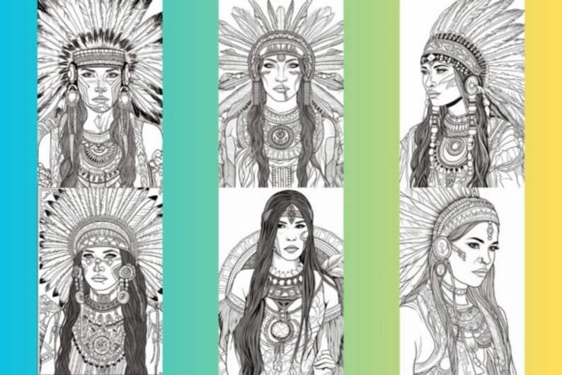 Authentic Native American Woman Coloring Pages Instant - Etsy