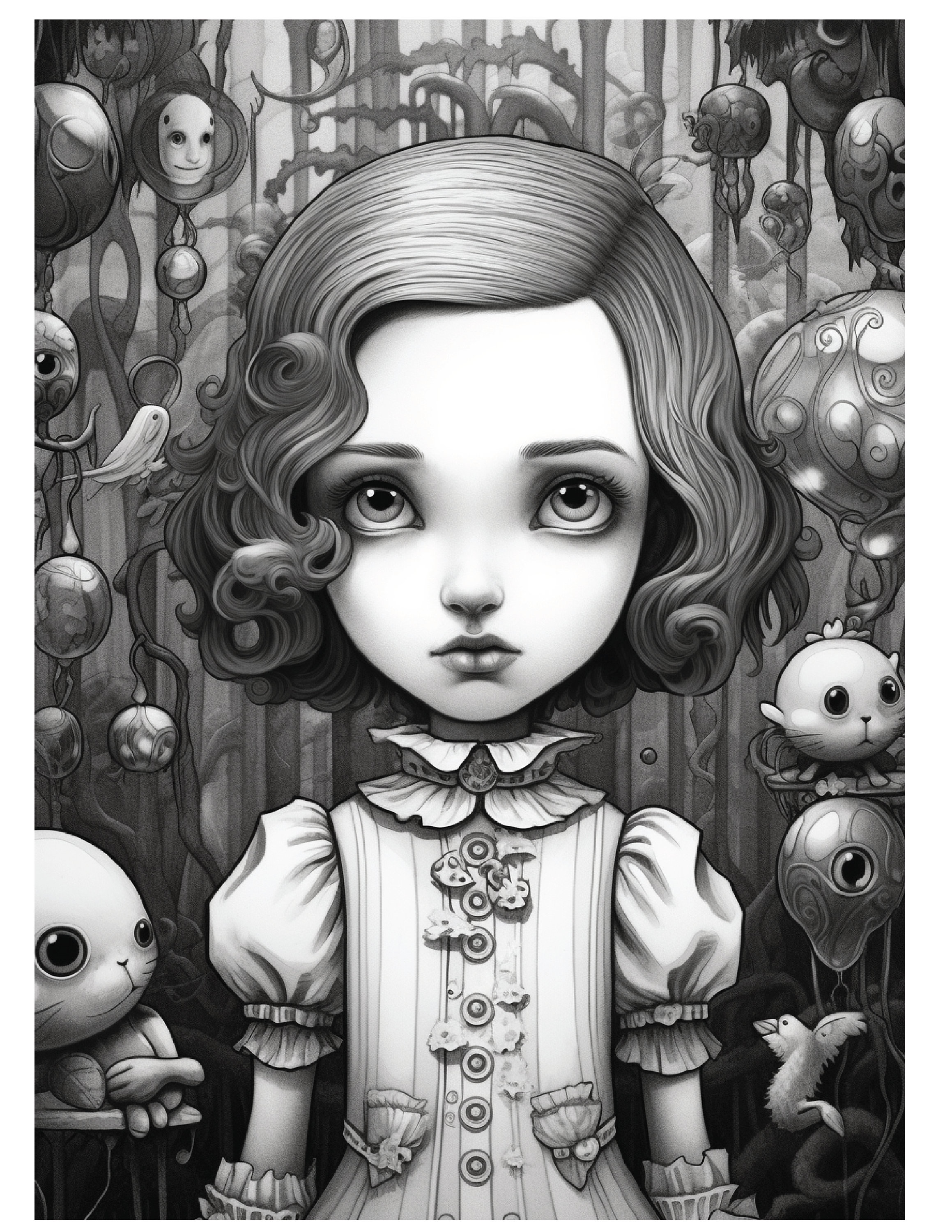 Scary Girl Coloring Book Spooky Adventures Instant Download Printable ...