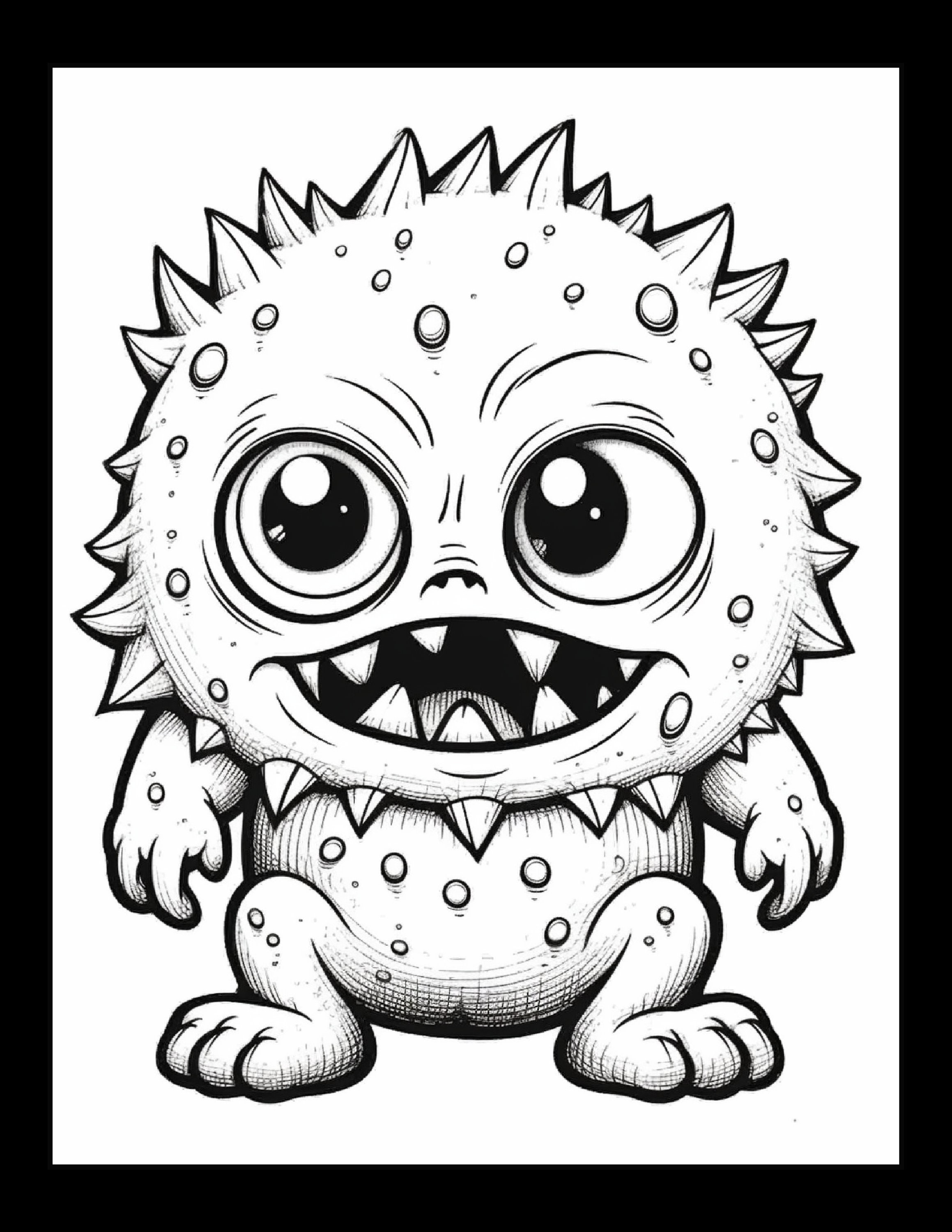 Cute and Spooky Monsters Coloring Pages Printable Digital Download - Etsy